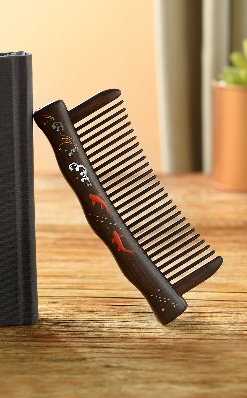 Black Rosewood Hair Comb – Tan Mujiang